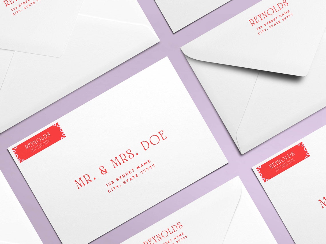 Bat Mitzvah Save the Date Envelopes Templates, DIGITAL EDITABLE Red ...