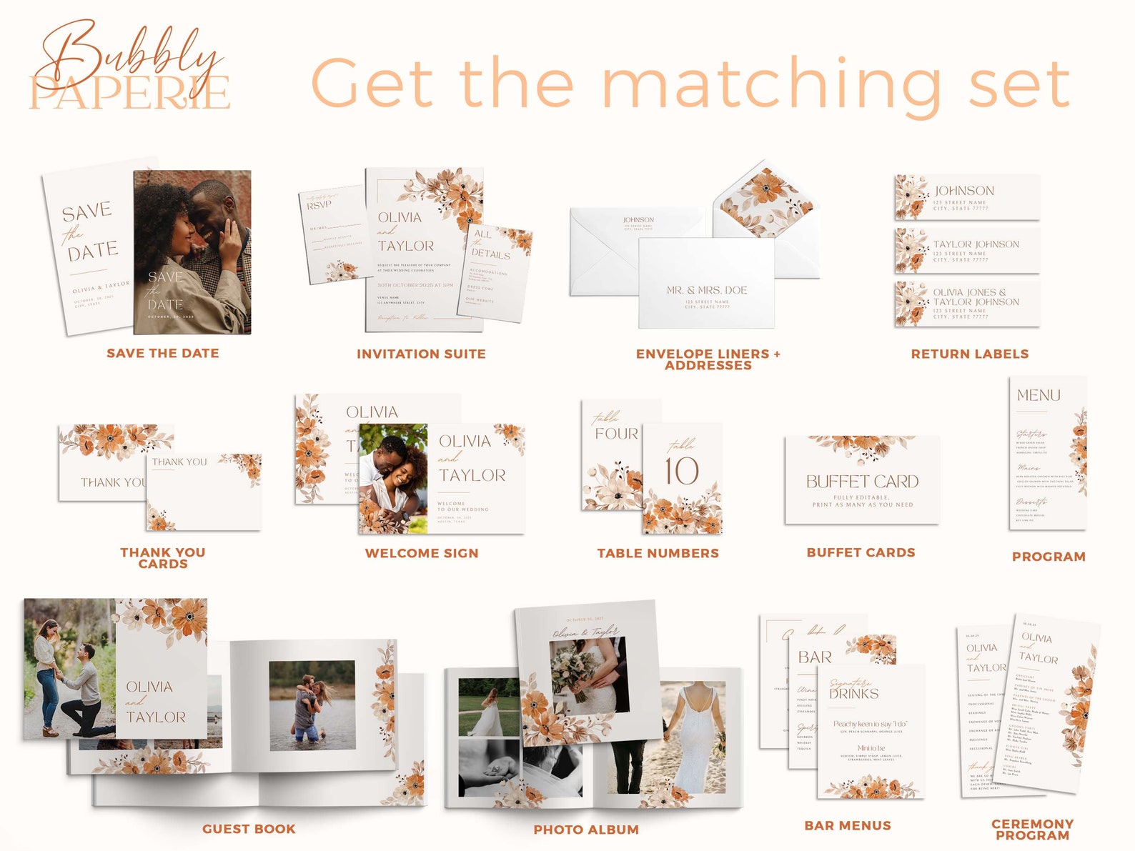 Boho Bar Menu Signs EDITABLE Templates, Signature Drinks, Cocktails ...