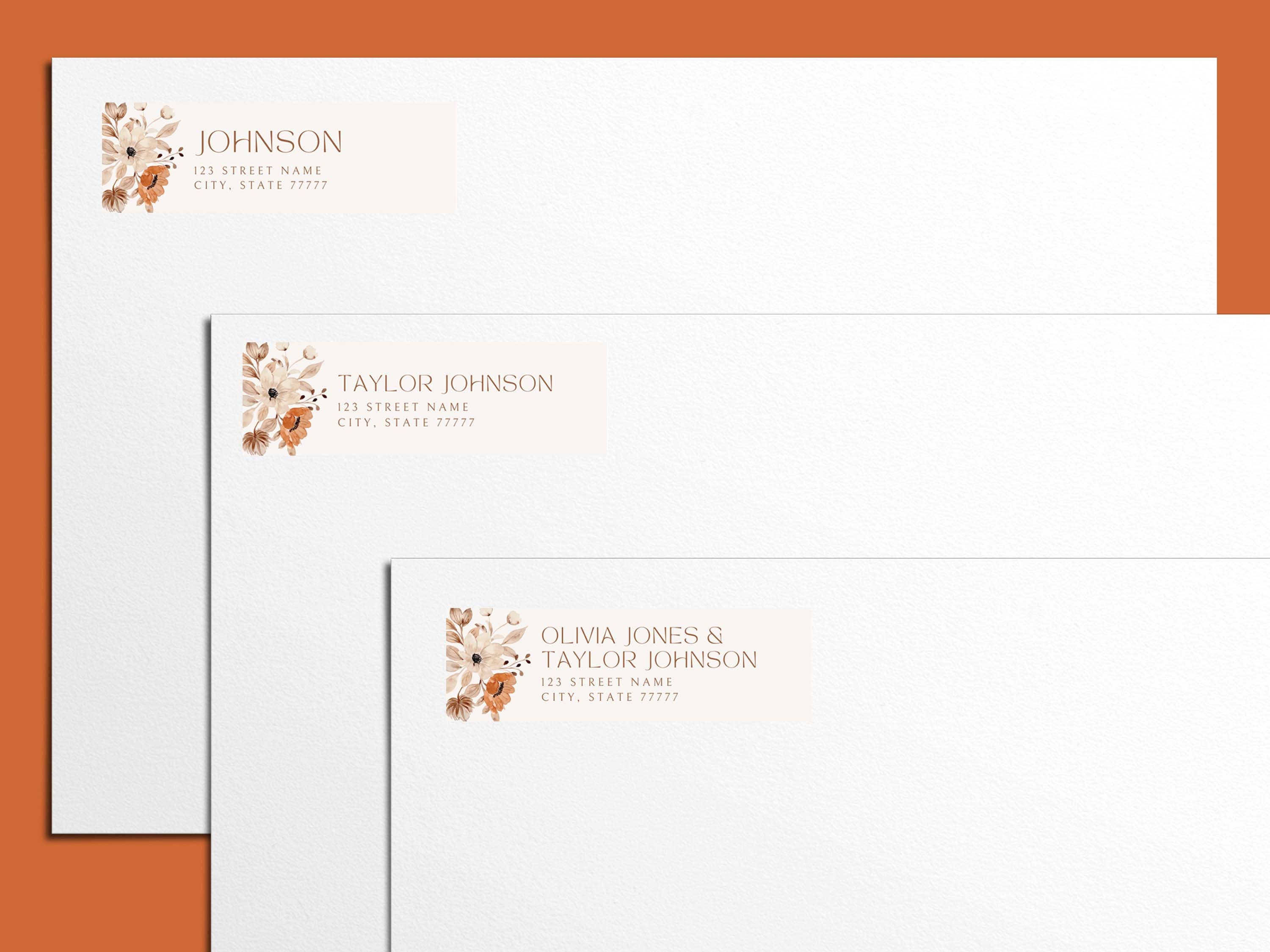 Boho Floral Return Label EDITABLE Template, Printable Canva Design ...