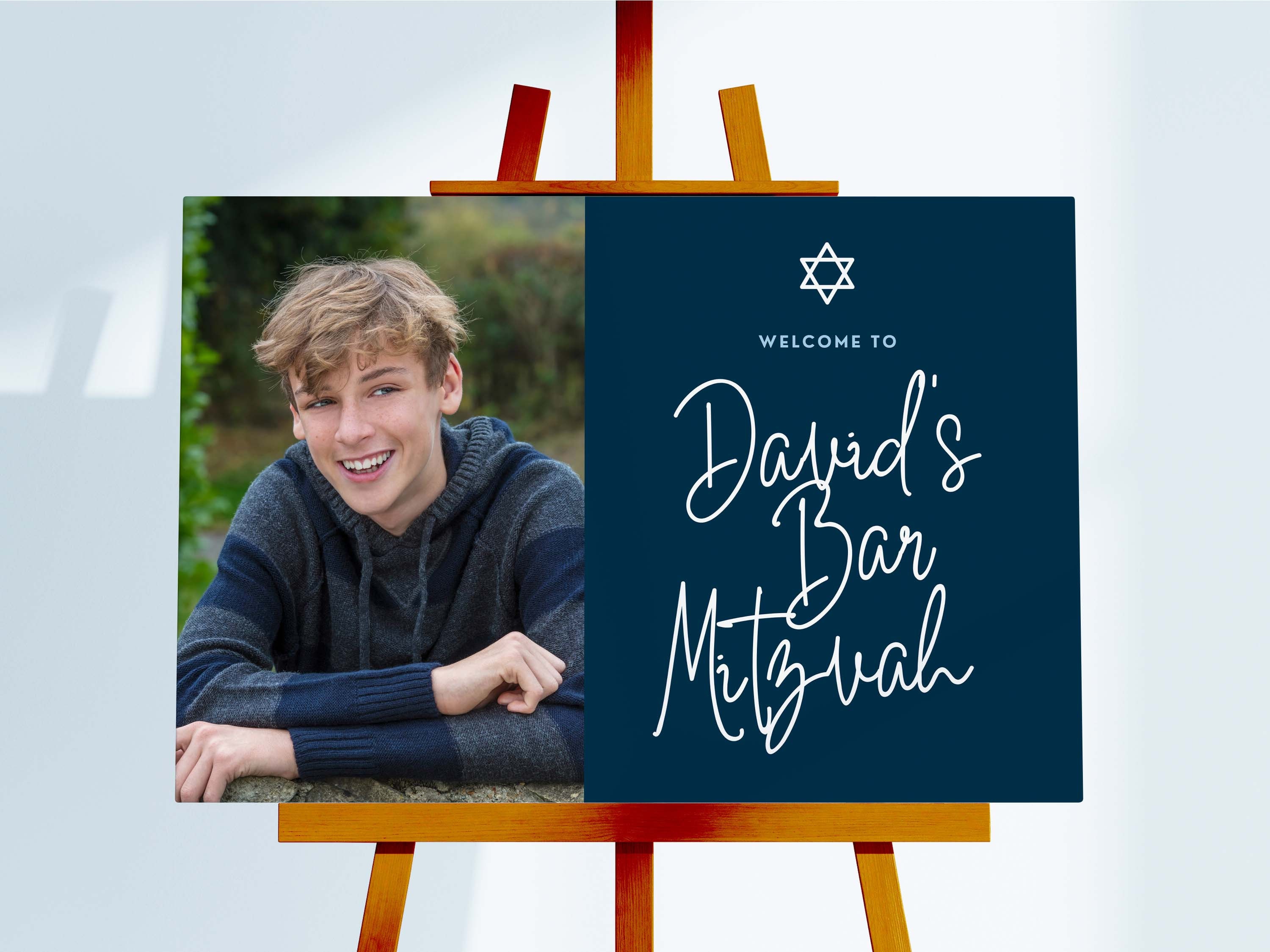 EDITABLE Event Welcome Sign Template Printable, Jewish Blue Bar Mitzvah ...