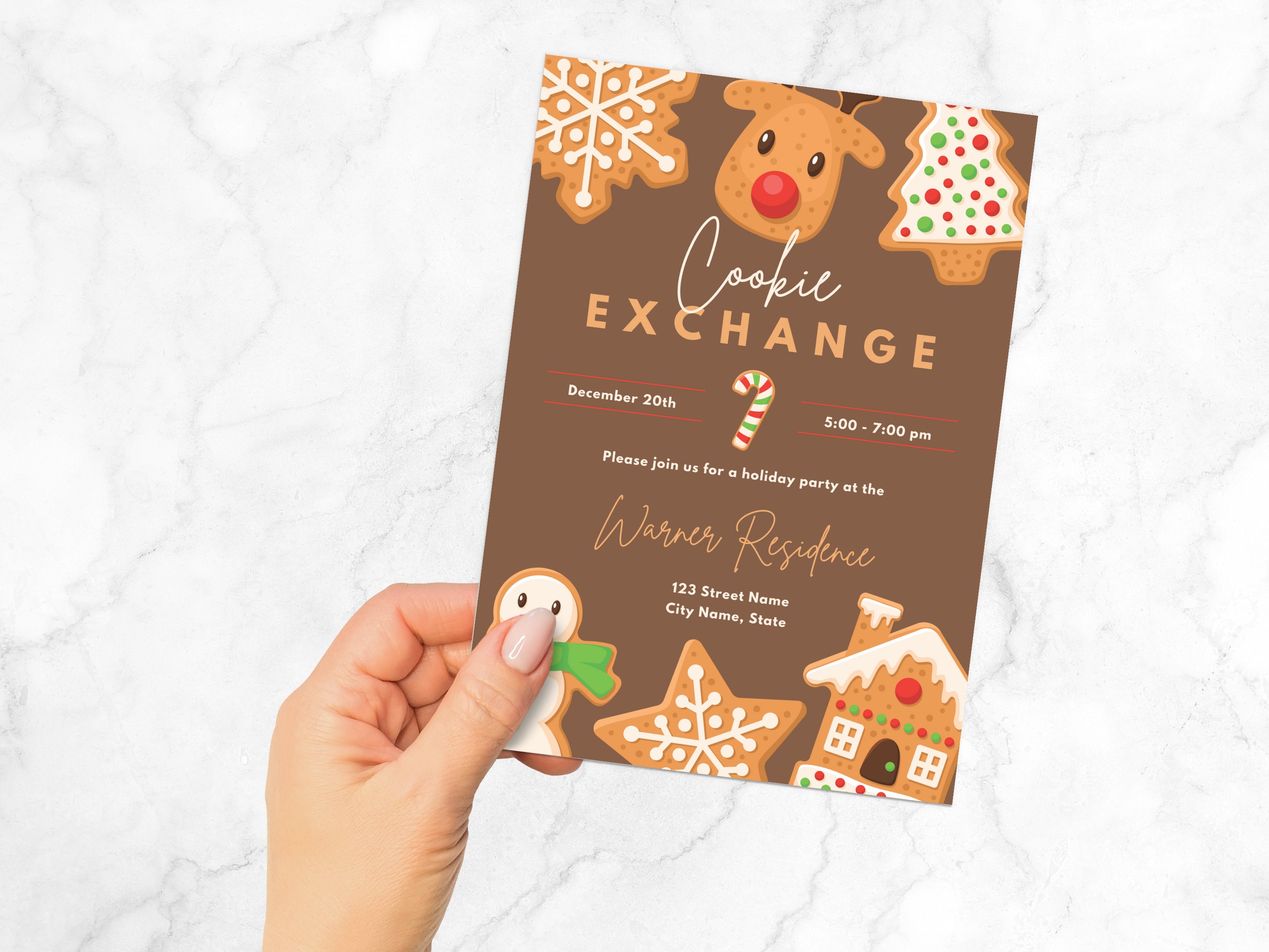 Editable Cookie Exchange Holiday Party Invitation Template, Digital ...