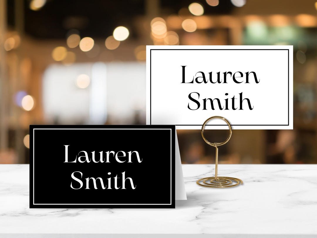 EDITABLE Minimal Modern Name Place Cards Template, Printable Simple ...