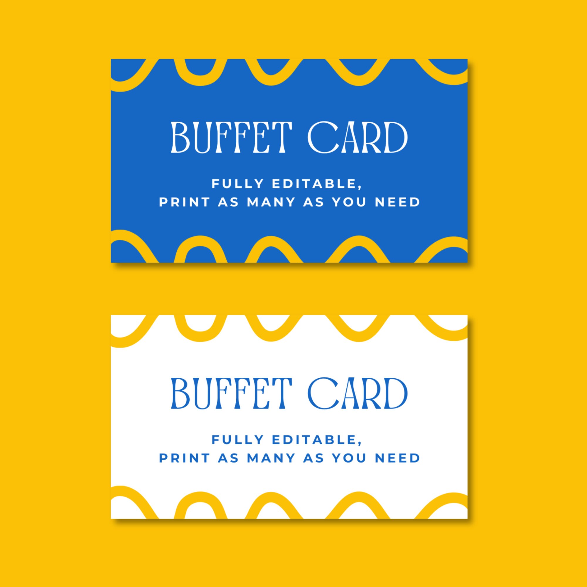 EDITABLE Party Buffet Cards, Tented + Flat, DIGITAL Food Sign Templates ...