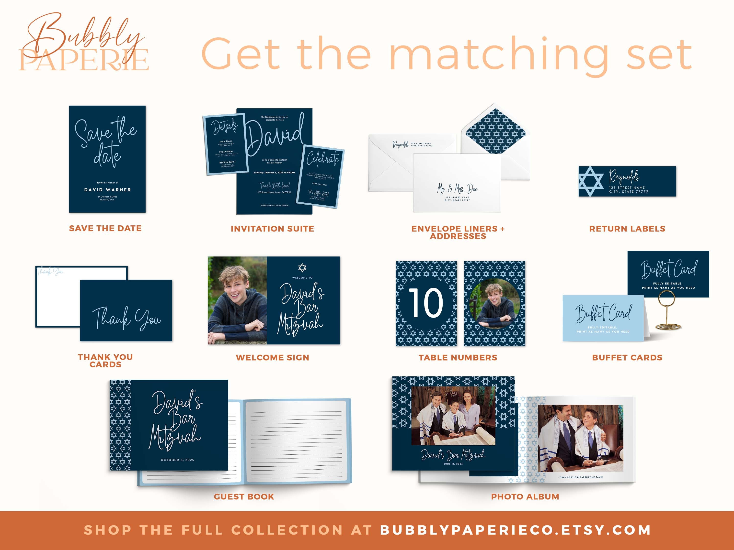 EDITABLE Event Table Numbers Template Blue Star of David - Etsy