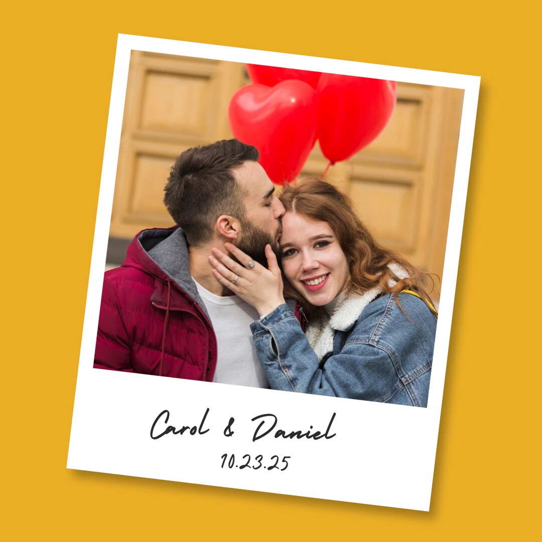 Polaroid Style Save the Date Printable Template, Editable Retro Minimal ...