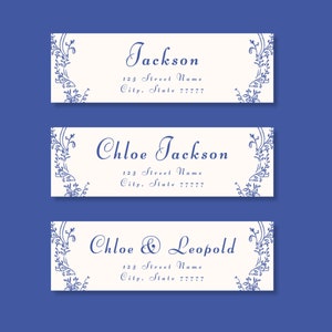 Blue Victorian Return Label EDITABLE Template, Printable Stationery ...