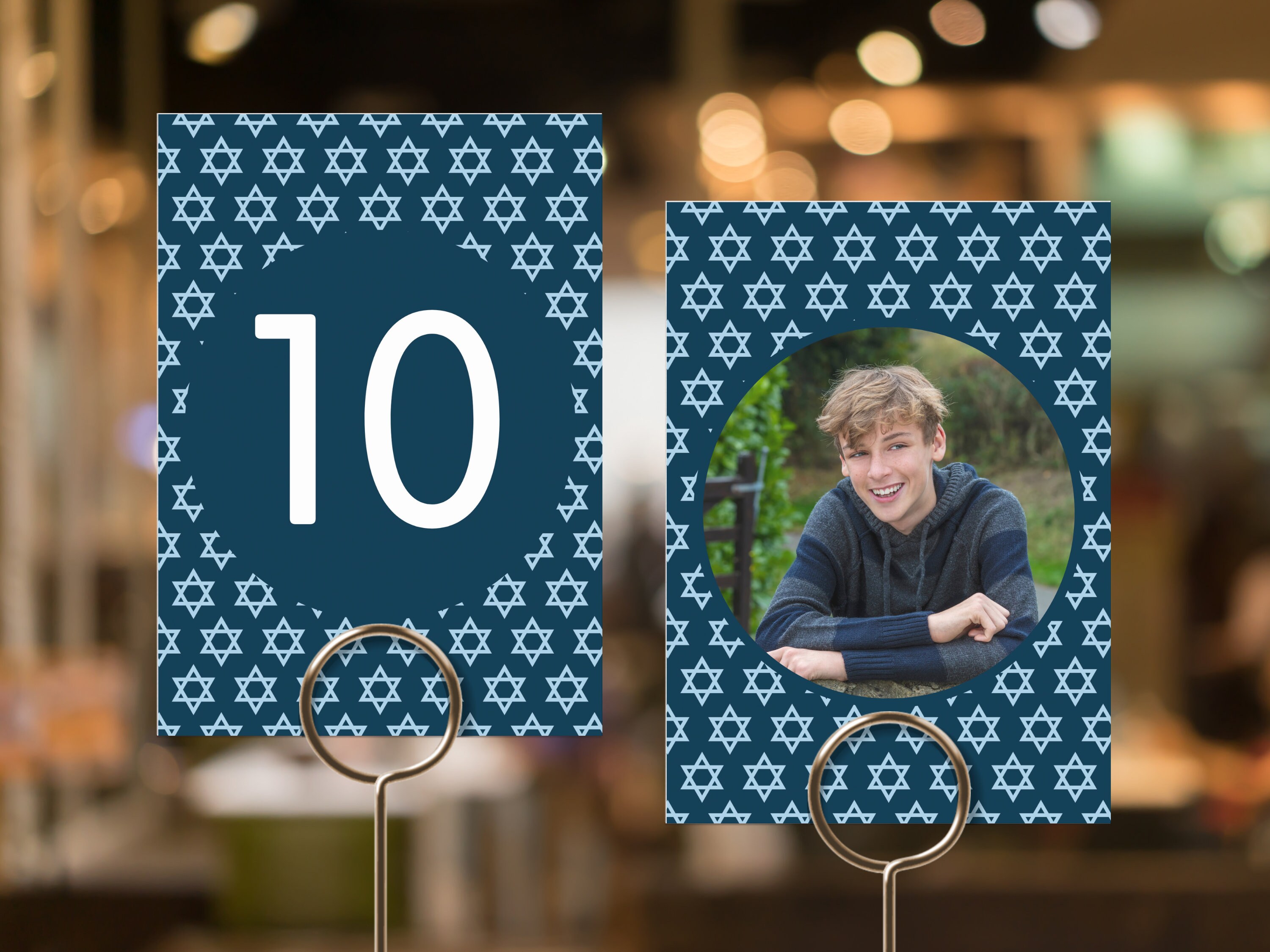 EDITABLE Event Table Numbers Template, Blue Star of David Printable ...