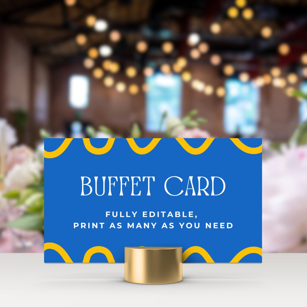 EDITABLE Party Buffet Cards, Tented + Flat, DIGITAL Food Sign Templates ...