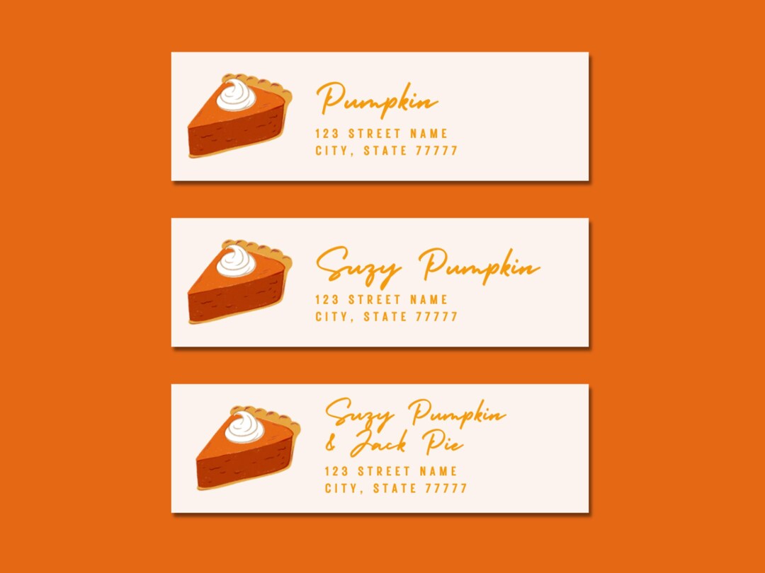 Fall Return Labels EDITABLE Printable Templates, Thanksgiving Pumpkin ...