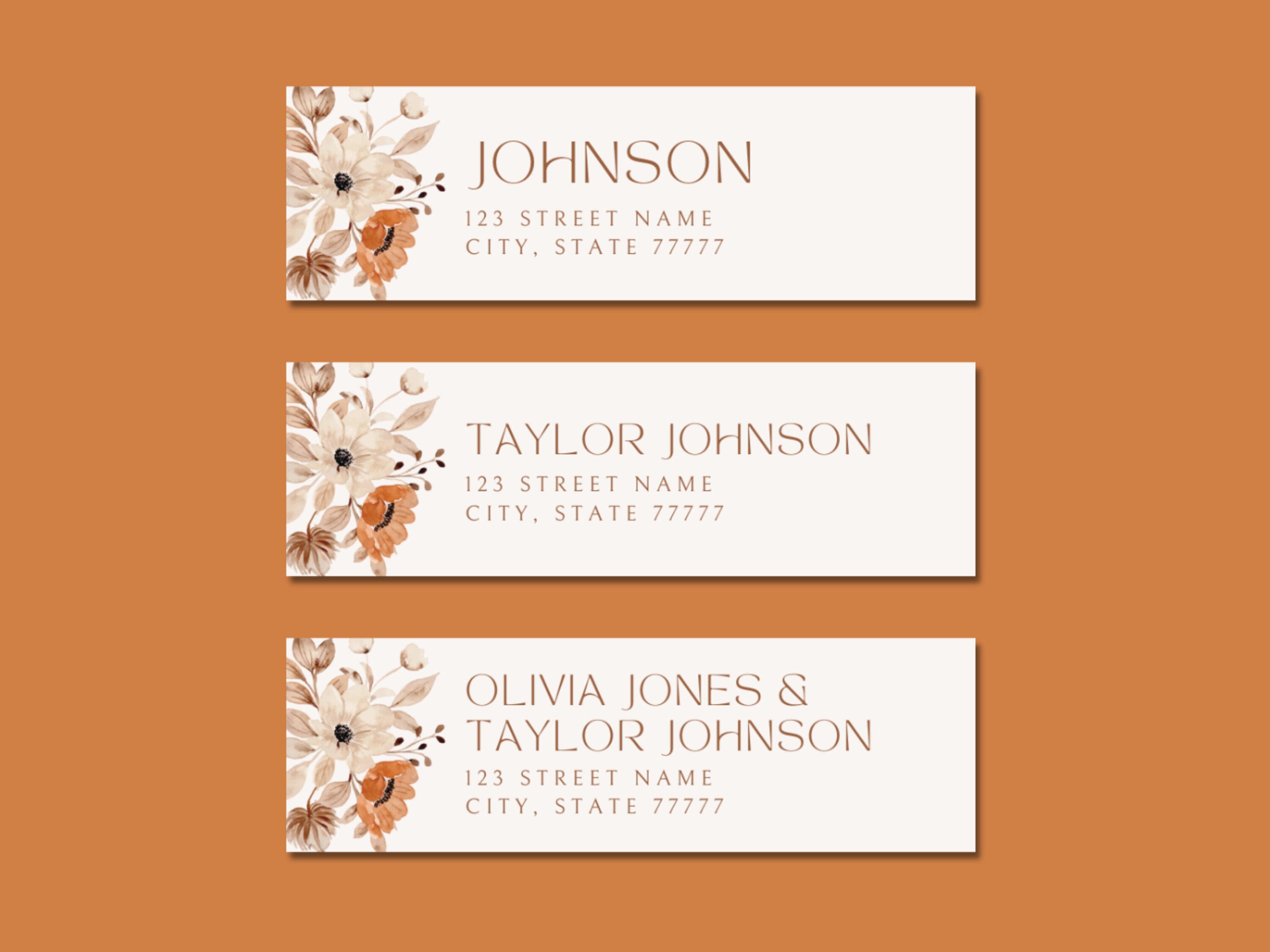 Boho Floral Return Label EDITABLE Template, Printable Canva Design ...