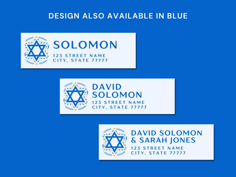 Star of David Pink Return Labels EDITABLE Printable Templates, Fun ...