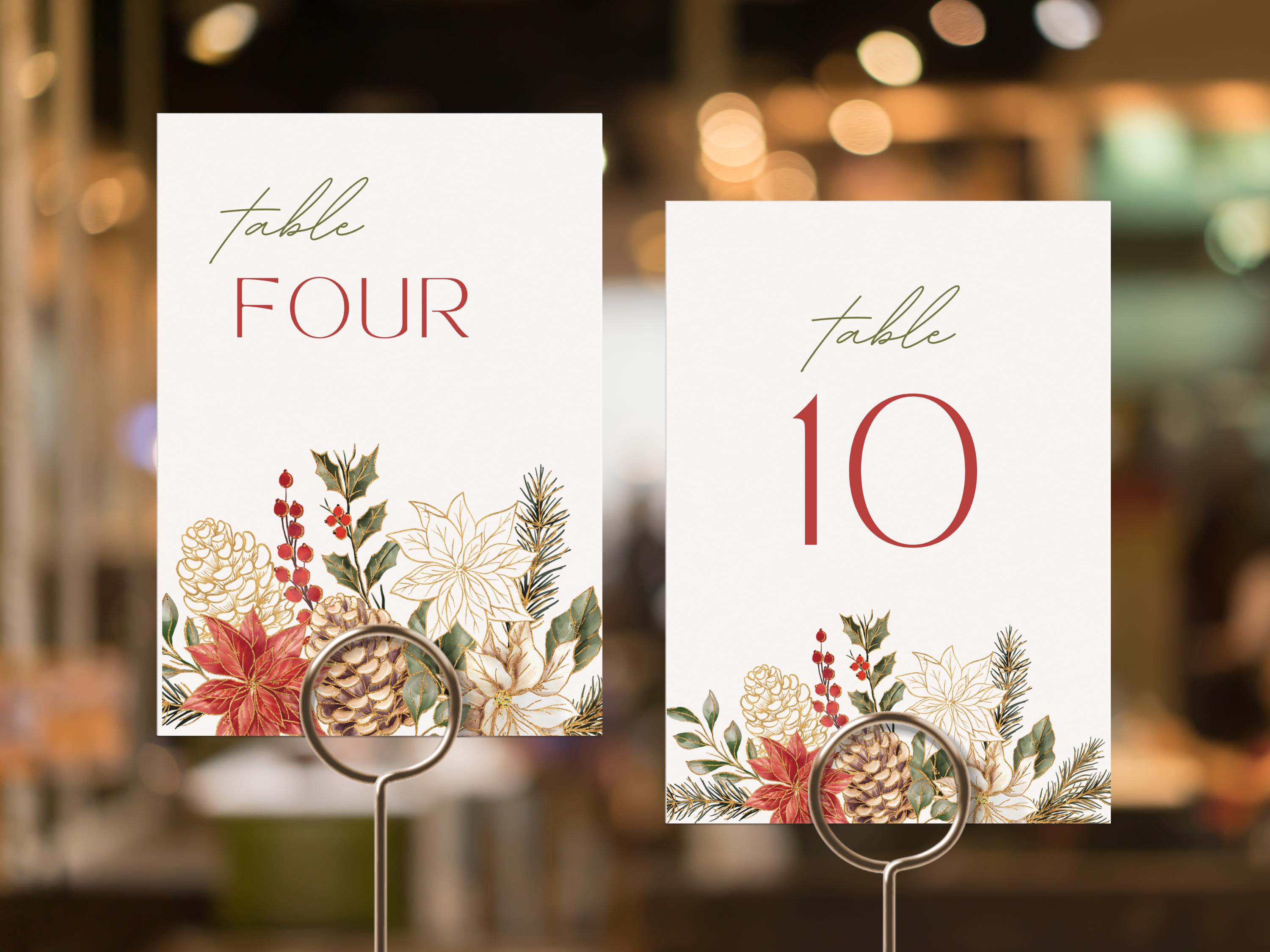 Christmas Party Table Numbers PRINTABLE Editable Templates, Classic ...