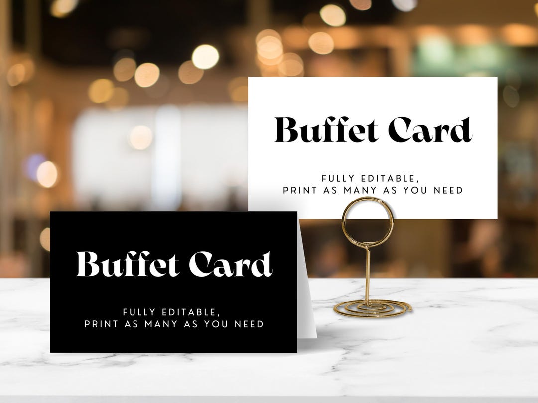 Modern Buffet Food Cards EDITABLE, Tented & Flat, Printable Templates ...