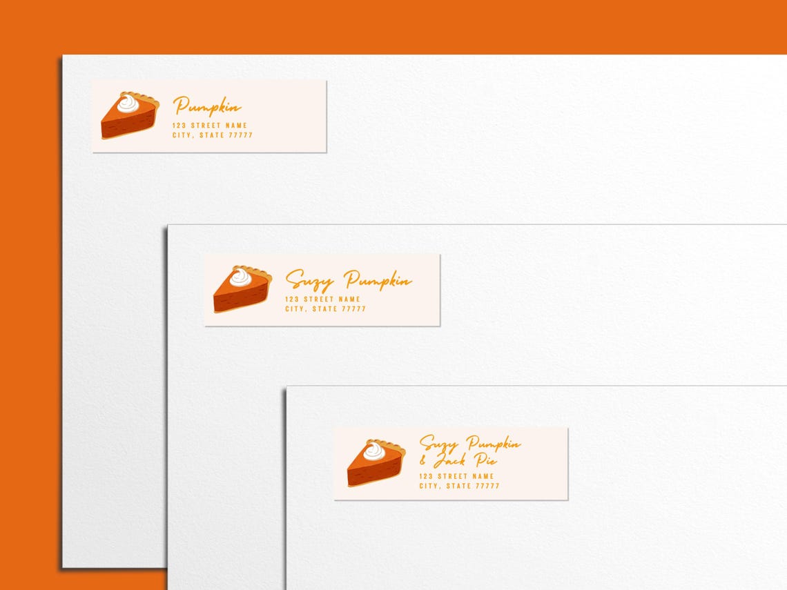 Fall Return Labels EDITABLE Printable Templates, Thanksgiving Pumpkin ...