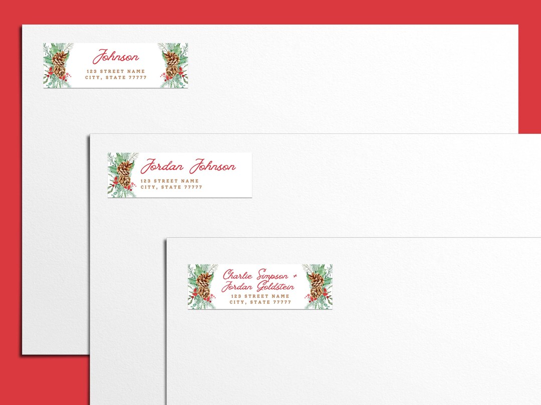 Classic Christmas Return Label EDITABLE Printable Template, Winter ...