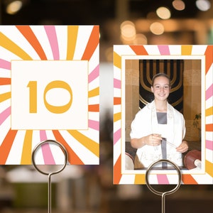 EDITABLE Event Table Numbers Template Retro Groovy Sun Rays - Etsy