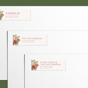 Floral Christmas Return Label EDITABLE Printable Template, Classic ...
