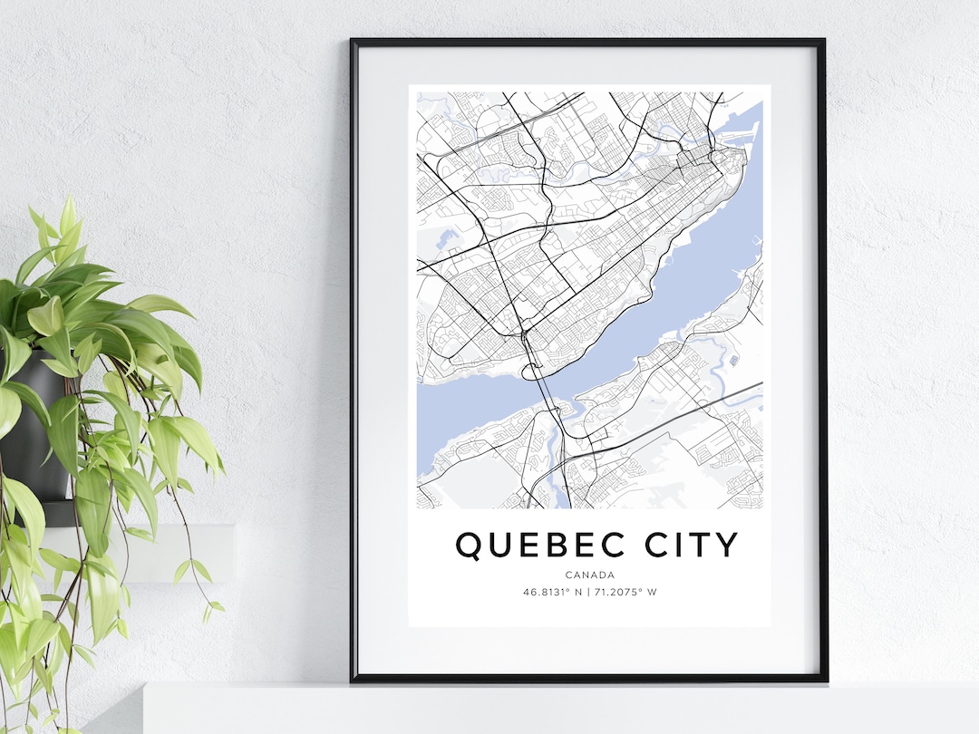 Quebec City Map, Quebec City Poster, Art, Modern Map Print, Digital ...