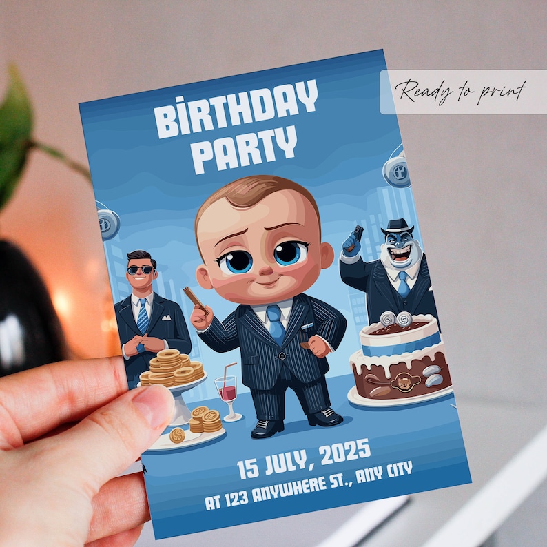 The Boss Baby Party Invitation Printable Baby Boss Birthday Invite ...