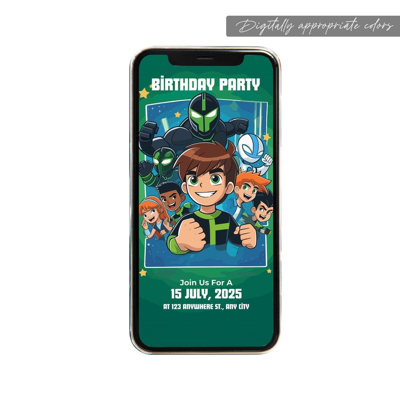 Benten Invitation Printable Ben10 Birthday Invite Birthday Party Invite ...
