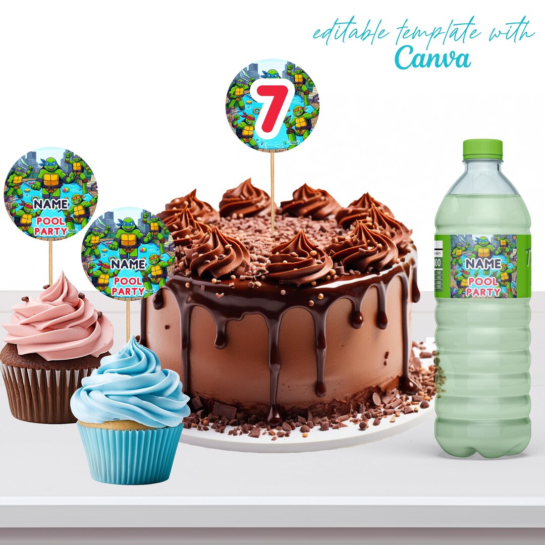 Tmnt Pool Party Package Printable Ninja Birthday Birthday Party Invite ...