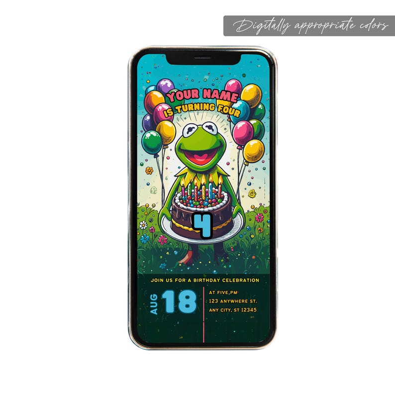 Kermit the Frog Invitation Printable Birthday Invite Birthday Party ...