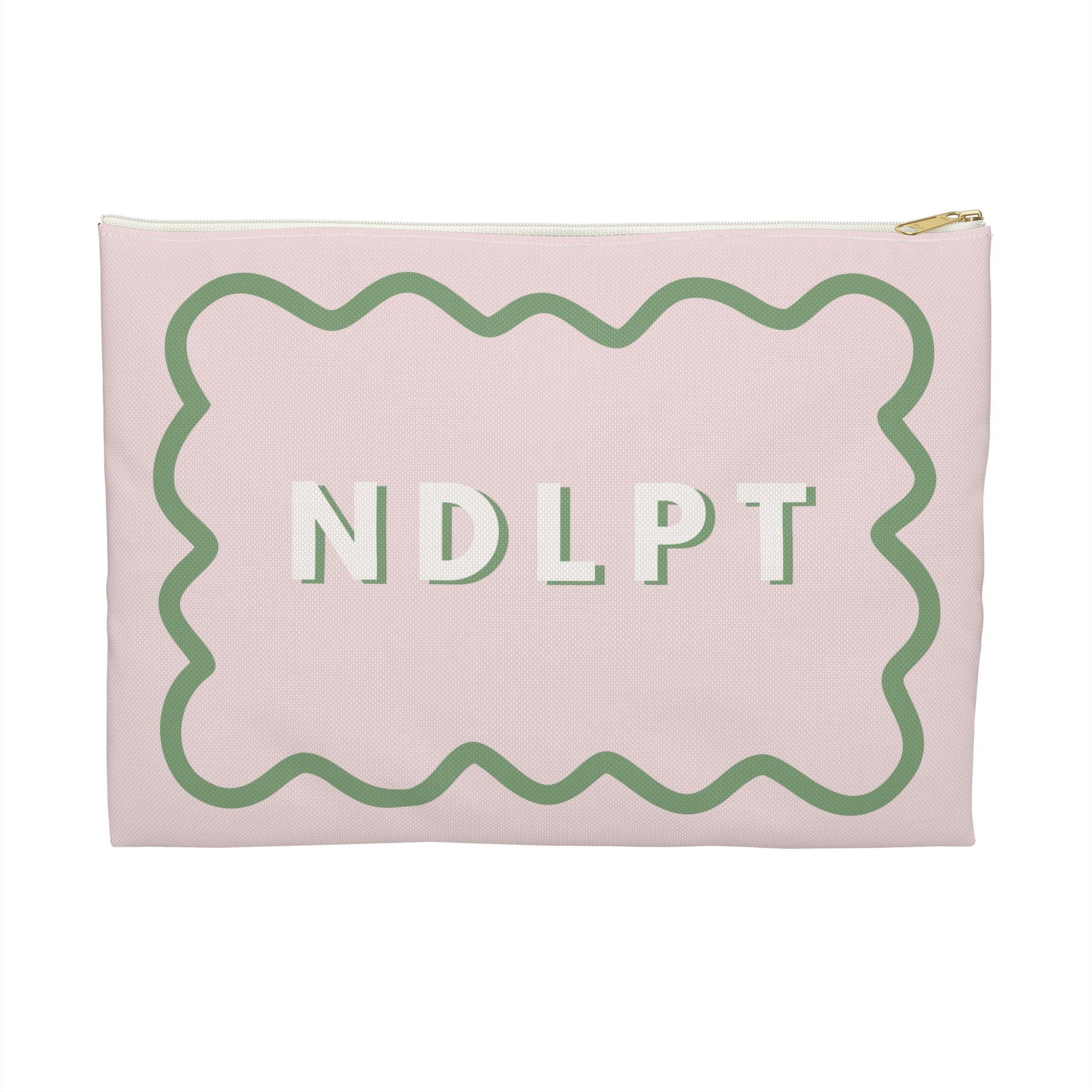 Needlepoint Project Bag NDLPT, Scalloped Border Pink and Green Needlepointer Stash Bag, NDLPT ...