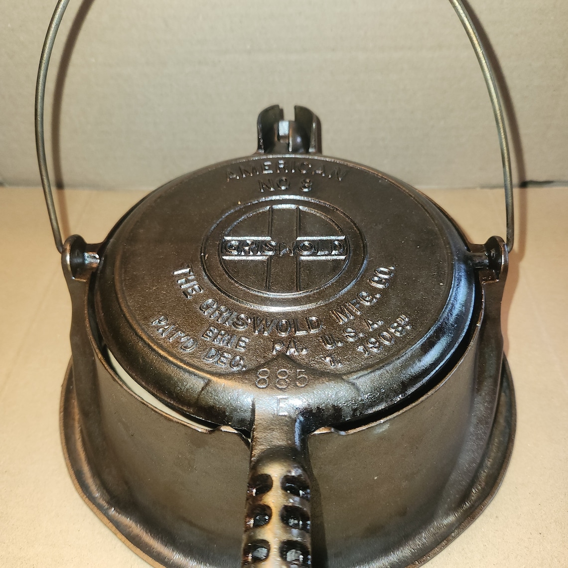 Antique Griswold American No. 8 Waffle Iron / High Base. Cleaned and ...