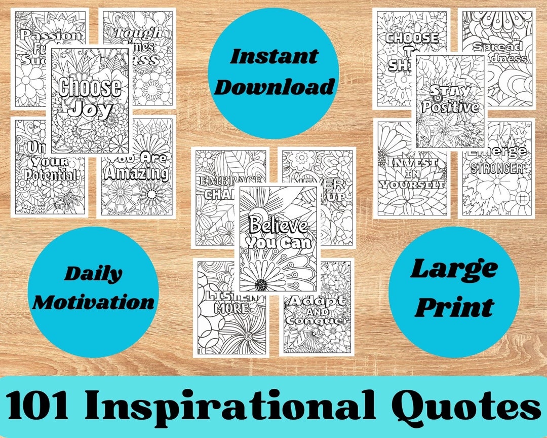 Positive Quotes Coloring Pages With 101 Motivating Affirmations ...