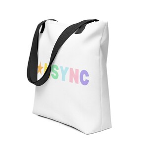 NSYNC Colorful Rainbow Lettering White Tote Bag, N'sync Reunion Tour ...