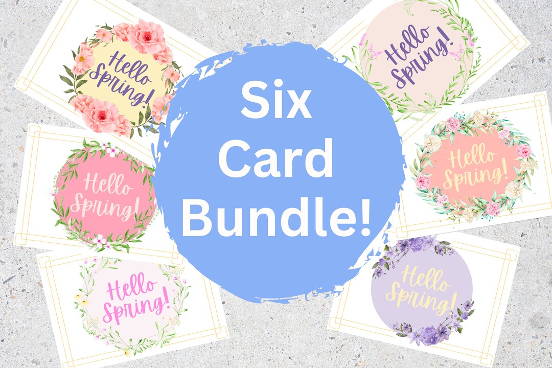 Hello Spring Blank Card Bundle | Instant Digital Download Printable ...