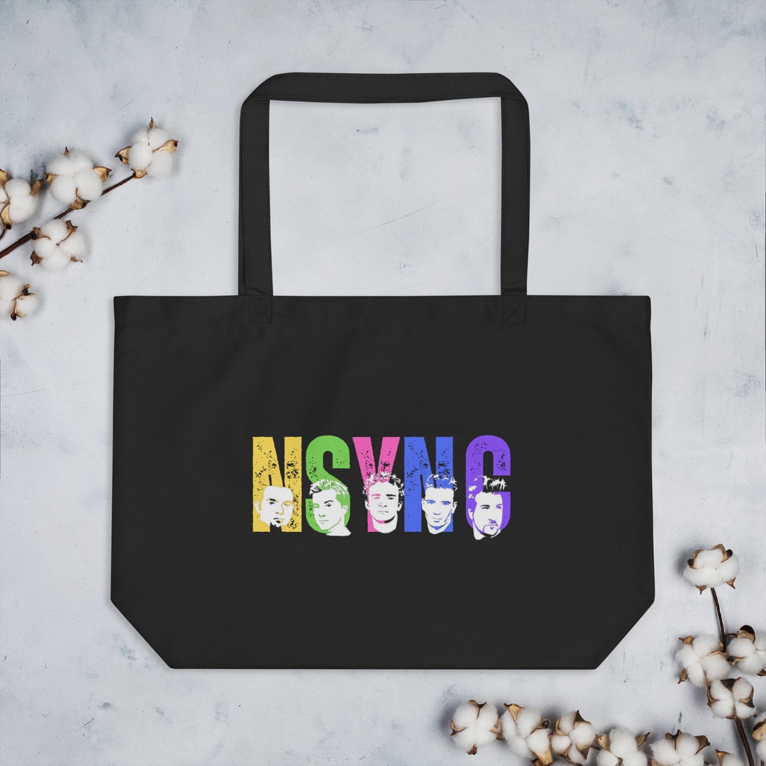NSYNC Large Organic Colorful Graphic Tote Bag, I Love Nsync ...