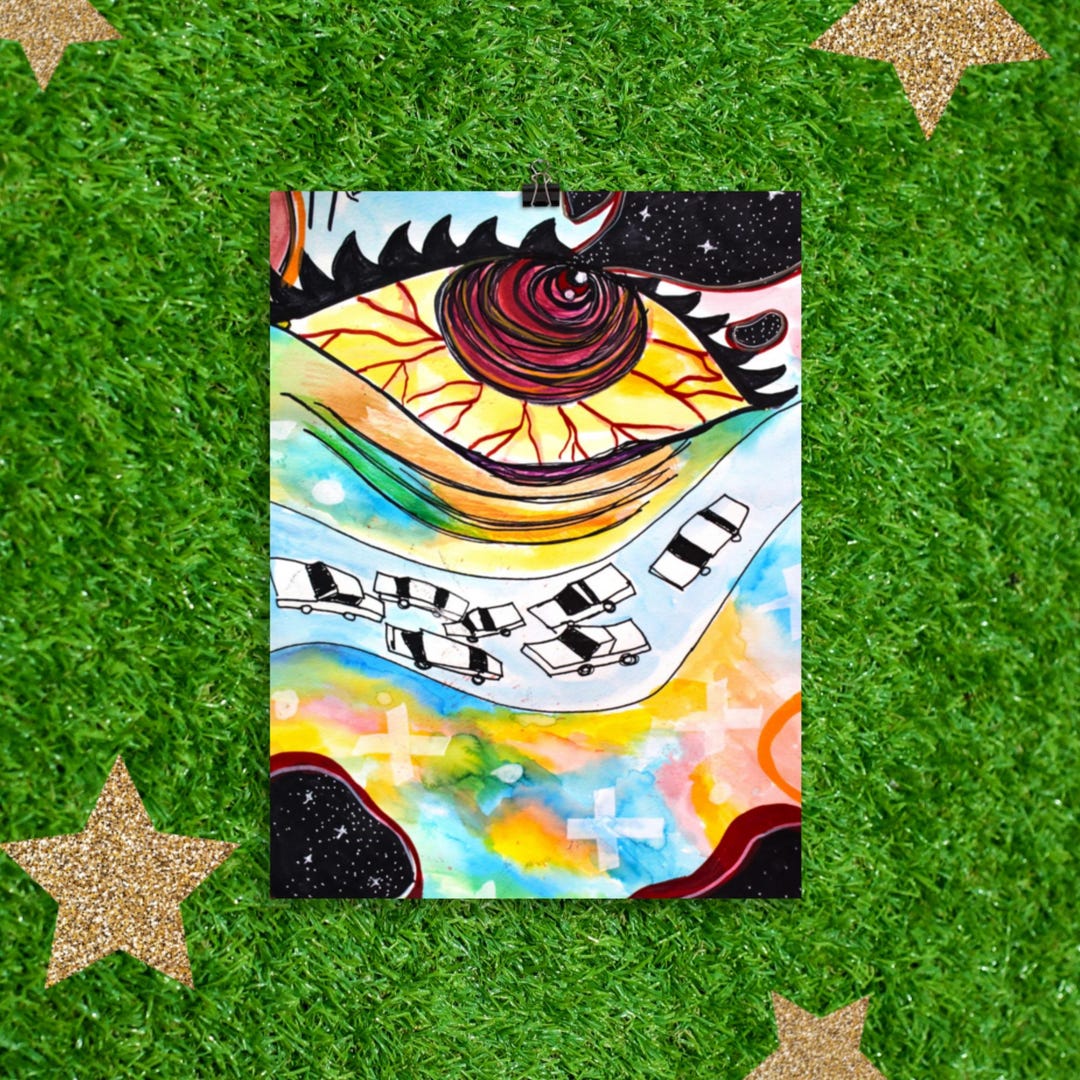 Trippy Spiritual Surreal Whimsical Eye Art Print[ 5 X7 Inchprints ...