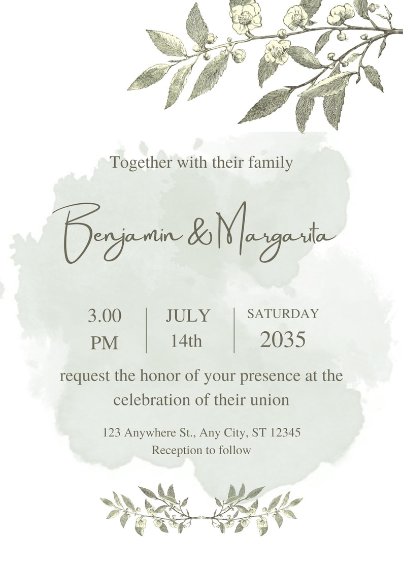 Wedding Invitations Template | Personalized Details | Editable - Etsy