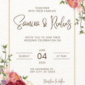 Wedding Invitations Template | Personalized Details | Editable - Etsy