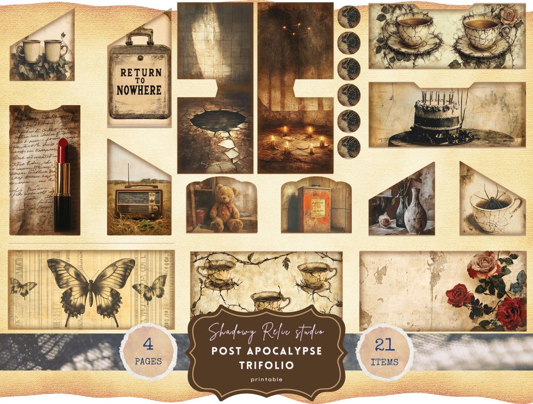 Post Apocalyptic Junk Journal Kit, Gothic Survival Ephemera, Apocalypse ...