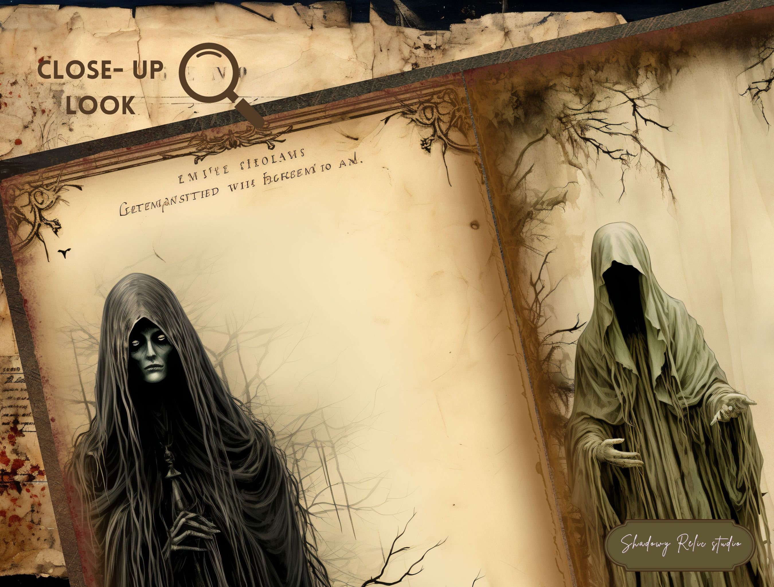 Gothic Ghost Junk Journal Pages Gothic Printable Pages Collage Sheets ...