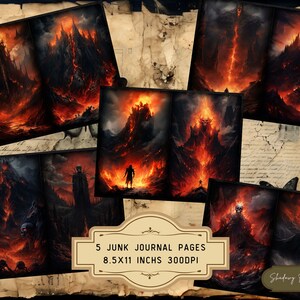 Fire Monster Junk Journal Printable Gothic Printable Pages Collage ...