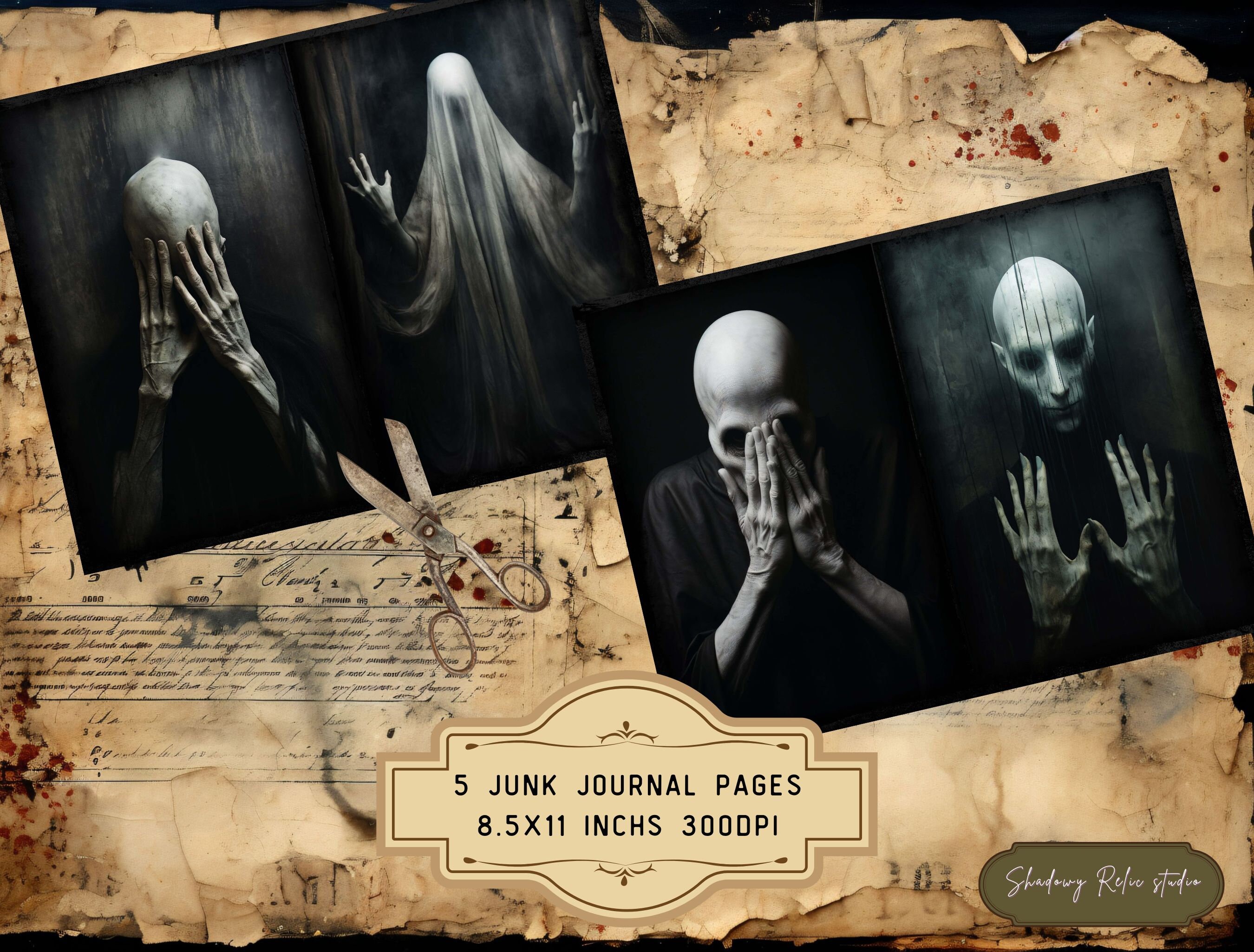 Ghost Junk Journal Pages Gothic Printable Pages Collage Sheets ...