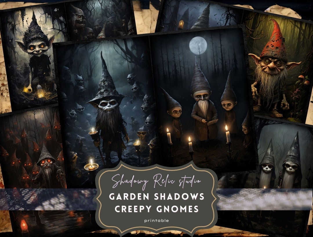 Creepy Gnome Junk Journal Pages Gothic Printable Pages Collage Sheets ...
