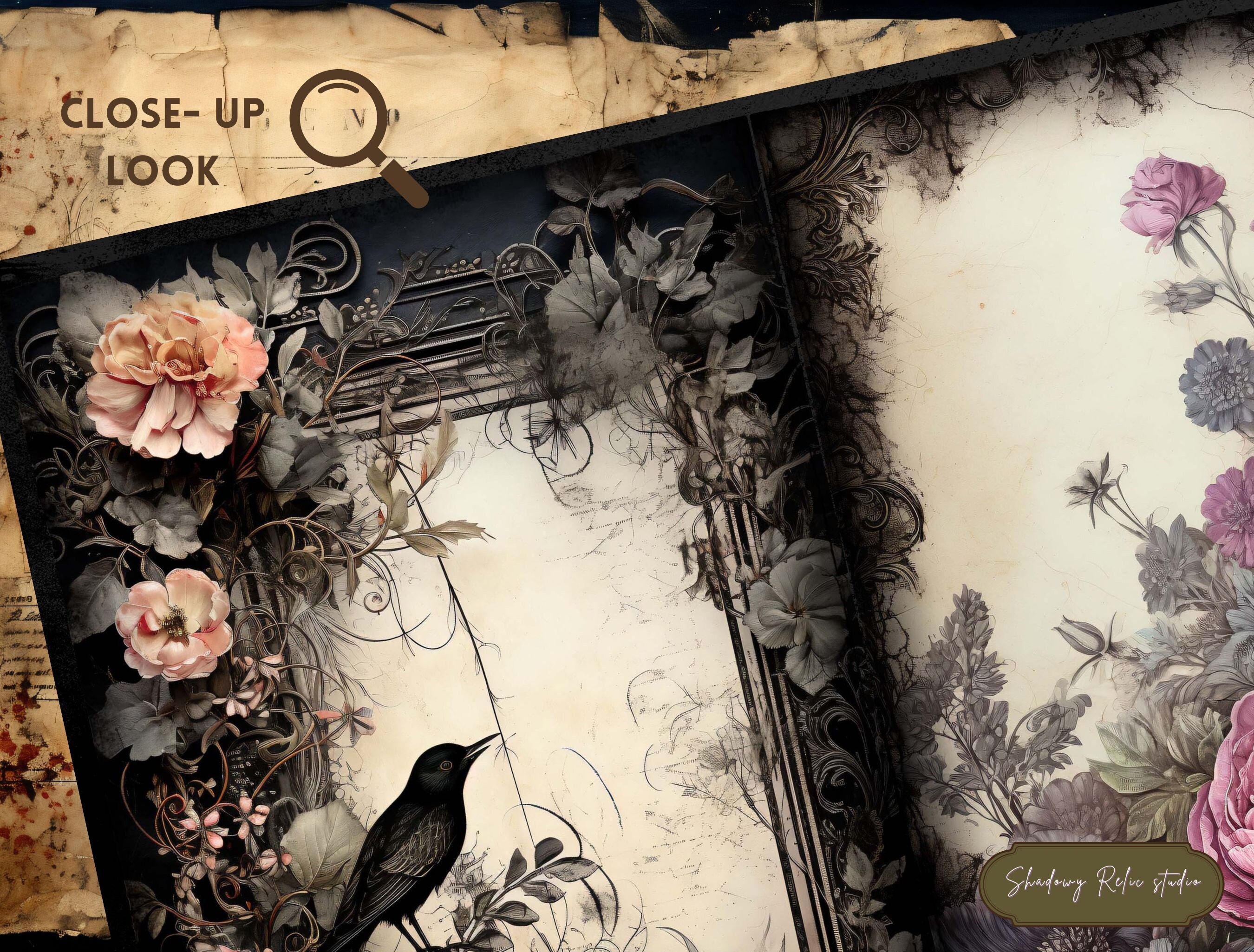 Gothic Spring Frame Junk Journal Pages Gothic Collage Sheet ...