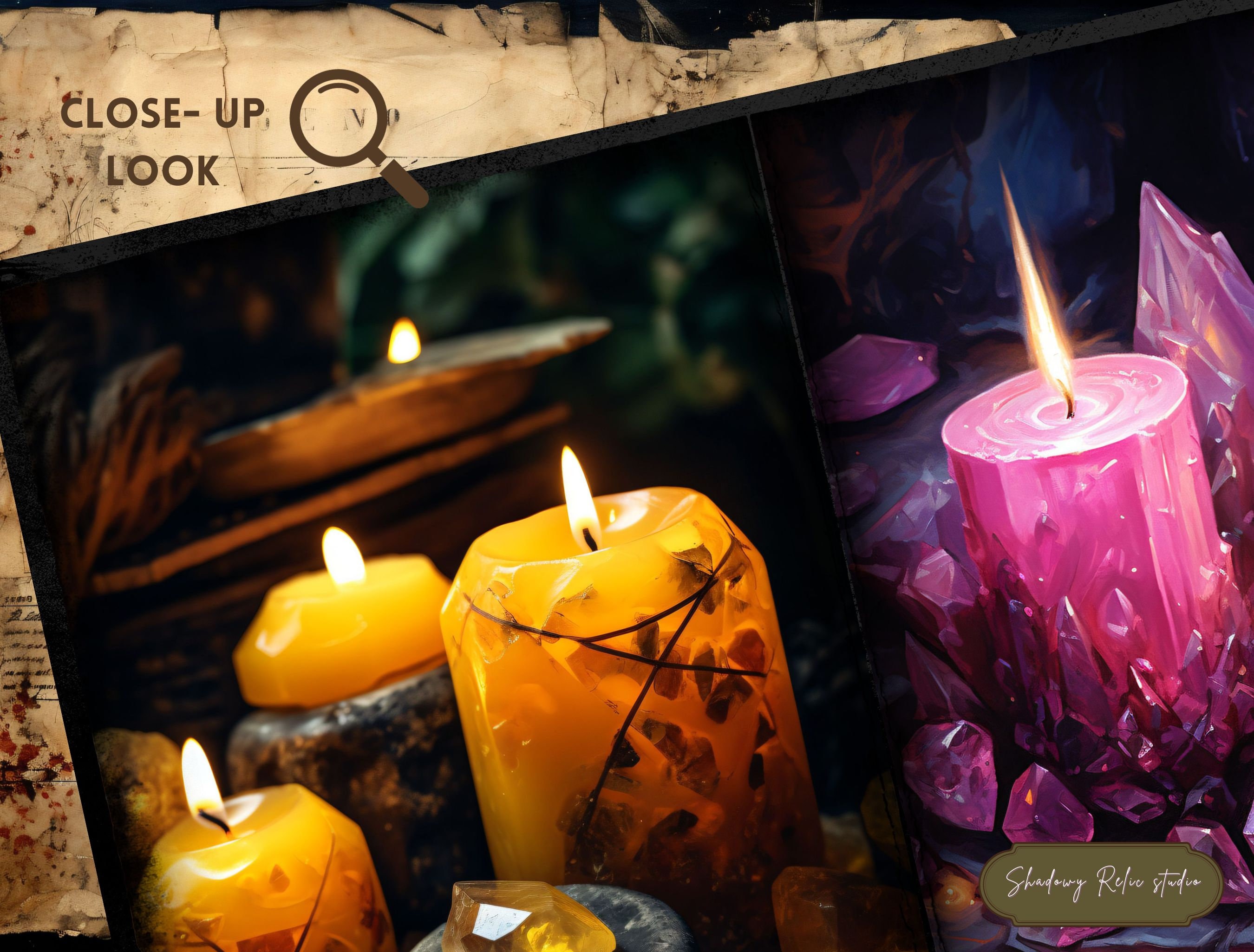 Gemstone Candles Junk Journal Pages Gothic Candles Junk Journal Kit ...