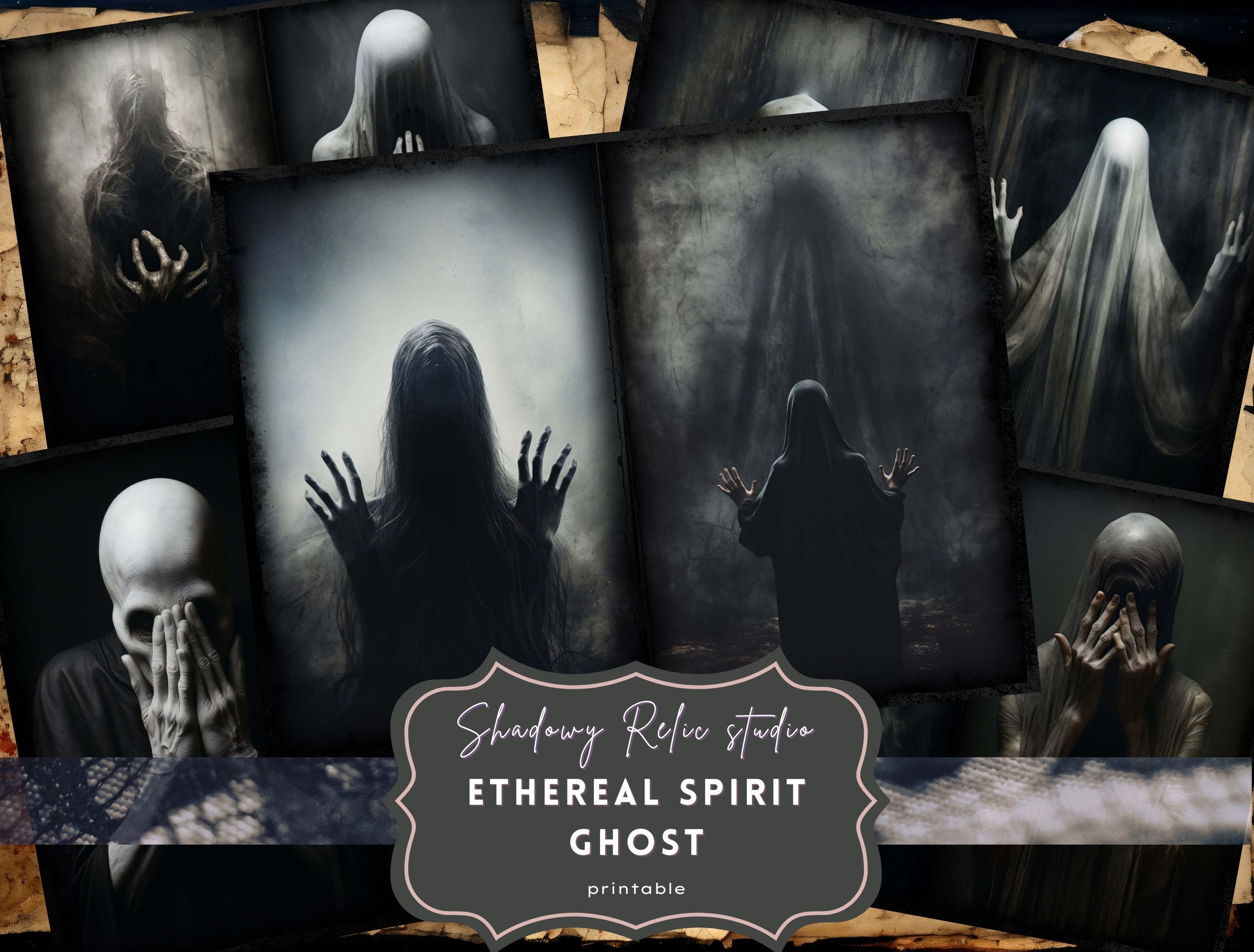 Ghost Junk Journal Pages Gothic Printable Pages Collage Sheets ...