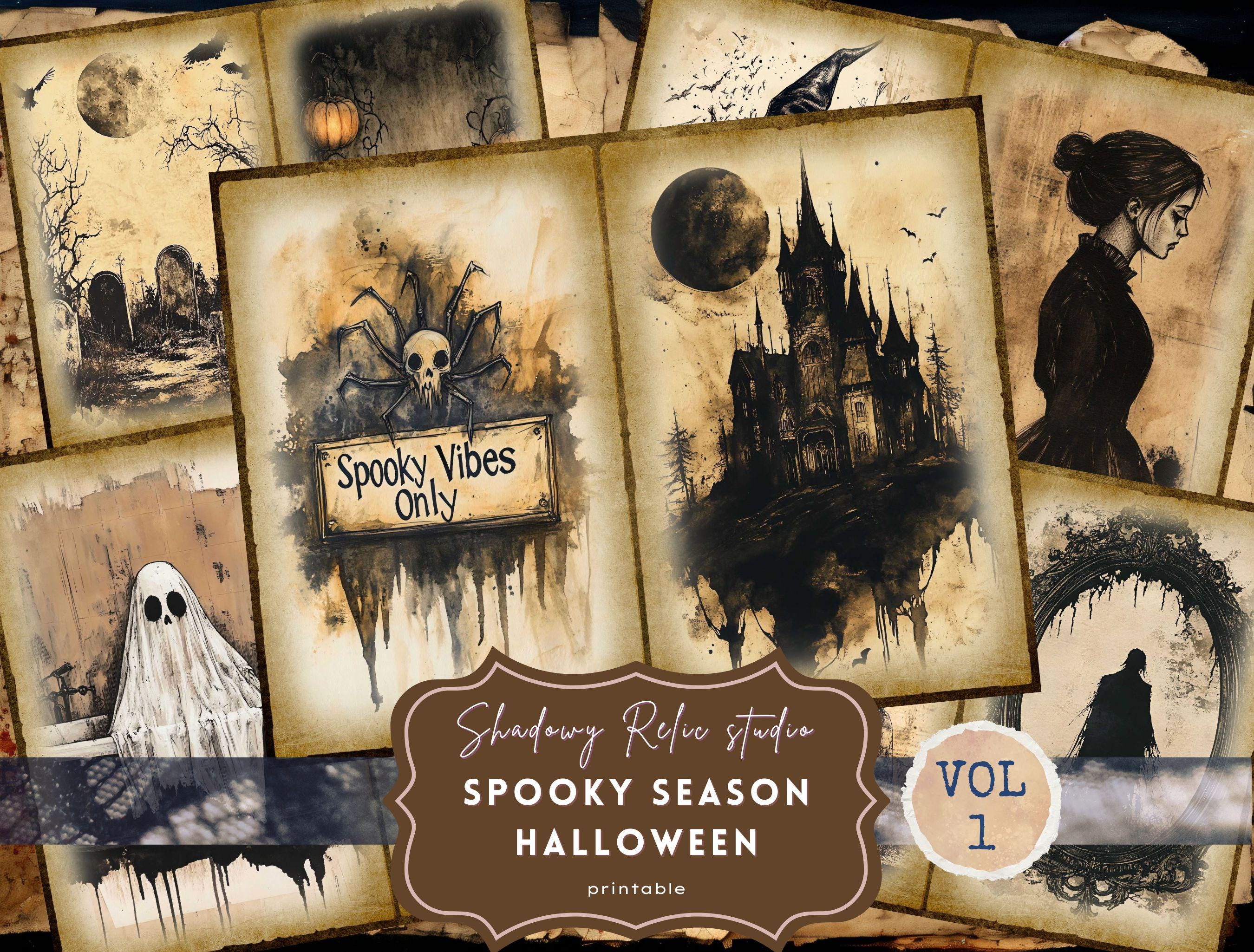 Spooky Halloween Junk Journal Pages Halloween Printable Vintage ...