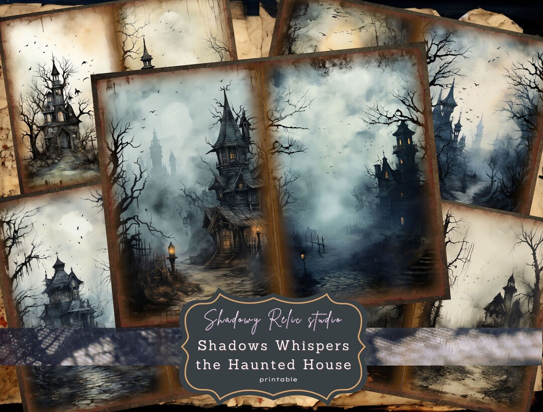 Creepy Haunted House Junk Journal Pages Gothic Printable Pages Collage ...