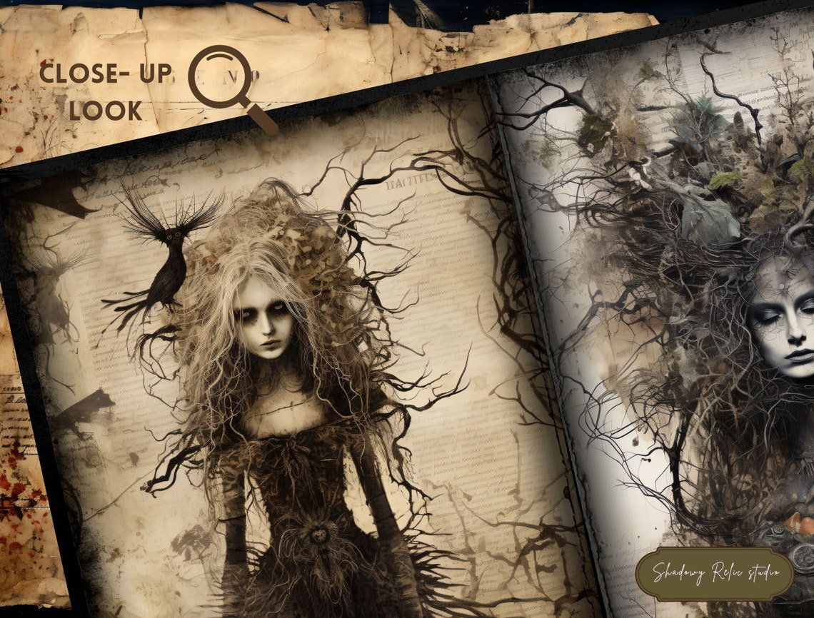 Underworld Witch Junk Journal Pages Gothic Printable Pages Collage ...