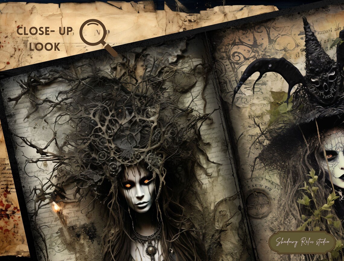 Underworld Witch Junk Journal Pages Gothic Printable Pages Collage ...