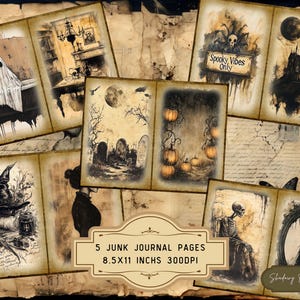 Spooky Halloween Junk Journal Pages Halloween Printable Vintage ...