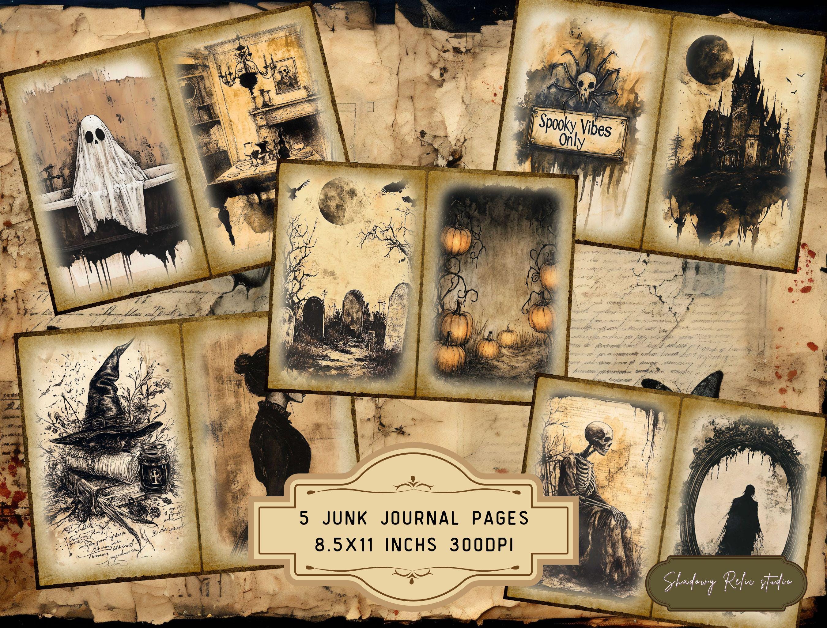 Spooky Halloween Junk Journal Pages Halloween Printable Vintage ...
