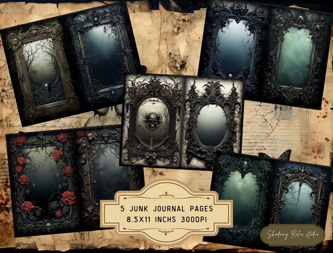 Gothic Mirror Junk Journal Printable Mysterious Mirror Junk Journal ...